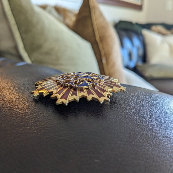 Jewelry | Vintage Heraldic Coat Of Arms Shield Family Crest Enamel Star ...